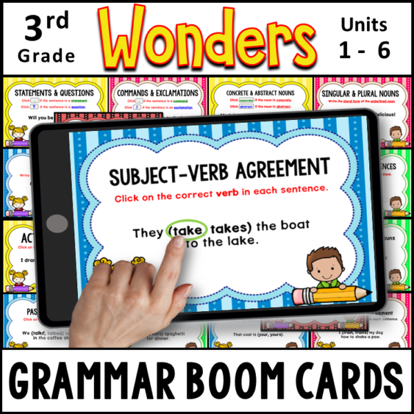 McGraw Hill Wonders 1st Grade Grammar Boom Cards - ELA Skill Builder