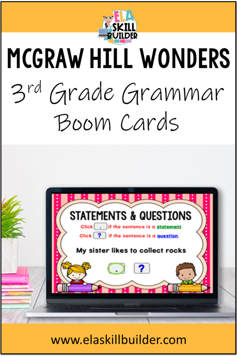 McGraw Hill Wonders 3rd Grade Grammar Boom Cards | ELA Skill Builder