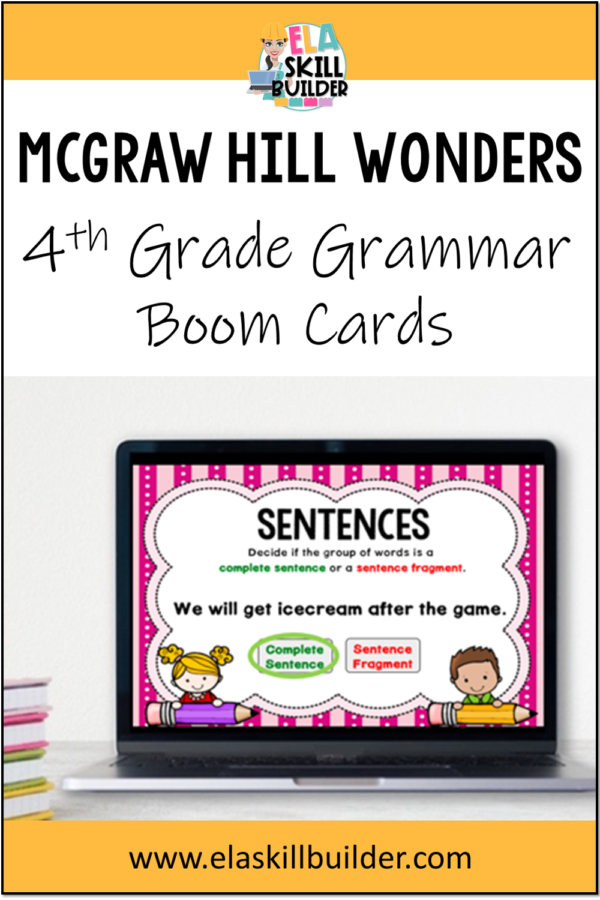 McGraw Hill Wonders 4th Grade Grammar Boom Cards | ELA Skill Builder
