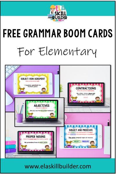 Free Grammar Boom Cards For Elementary | ELA Skill Builder