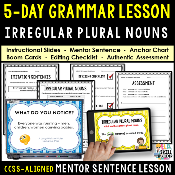 Irregular Nouns Plural - 5 Teaching Activities - ELA Skill Builder