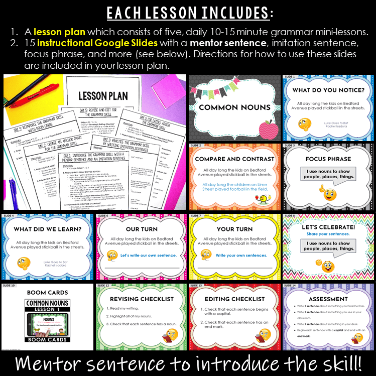 Nouns Lessons Bundle - Lesson Plans, Mentor Sentences, Worksheets ...