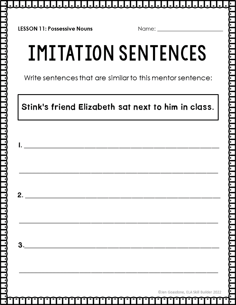 4 Free Possessive Nouns Worksheets For Grammar