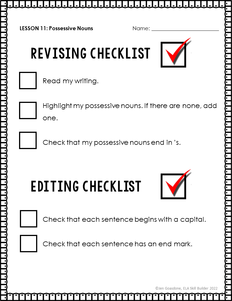 4 Free Possessive Nouns Worksheets For Grammar