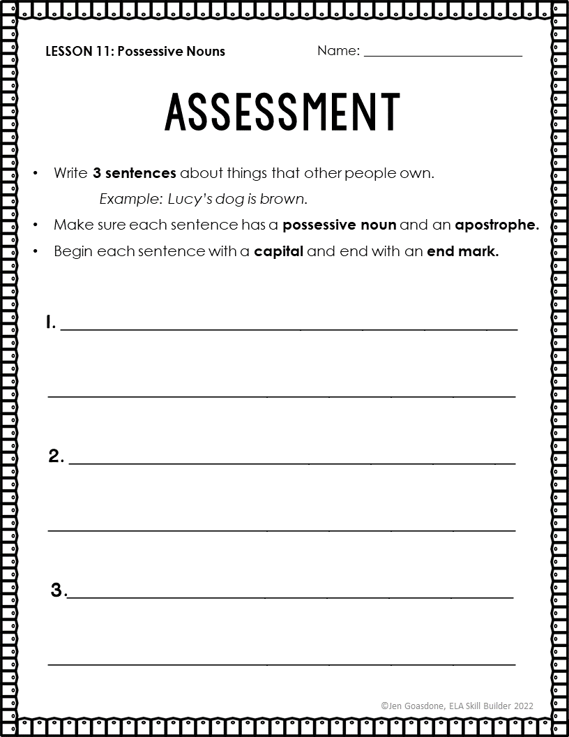 4 Free Possessive Nouns Worksheets For Grammar
